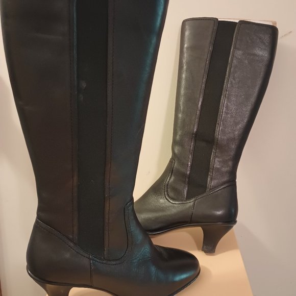 Softspots | Shoes | Softspots Black Leather Kneehigh Boots | Poshmark